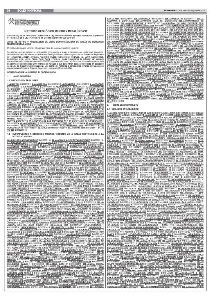Publicacion en El Diario Oficial El Peruano | PDF