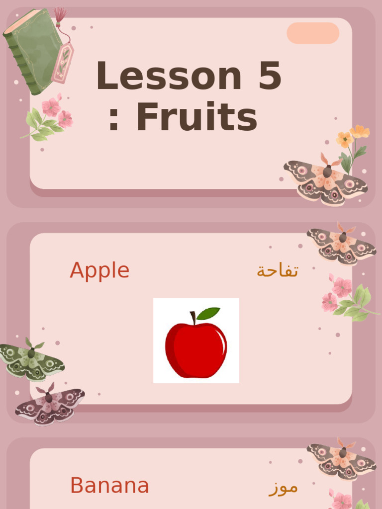 Lesson 5 Fruits | PDF