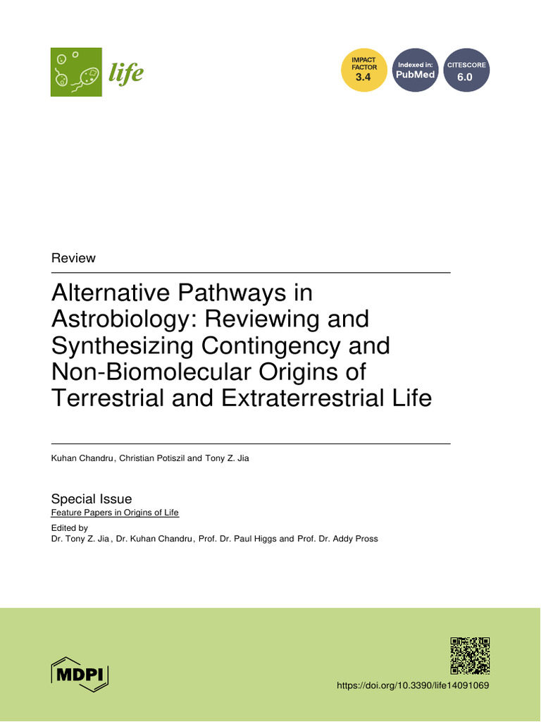 Alternative Pathways in Astrobiology | PDF | Abiogenesis | Evolution