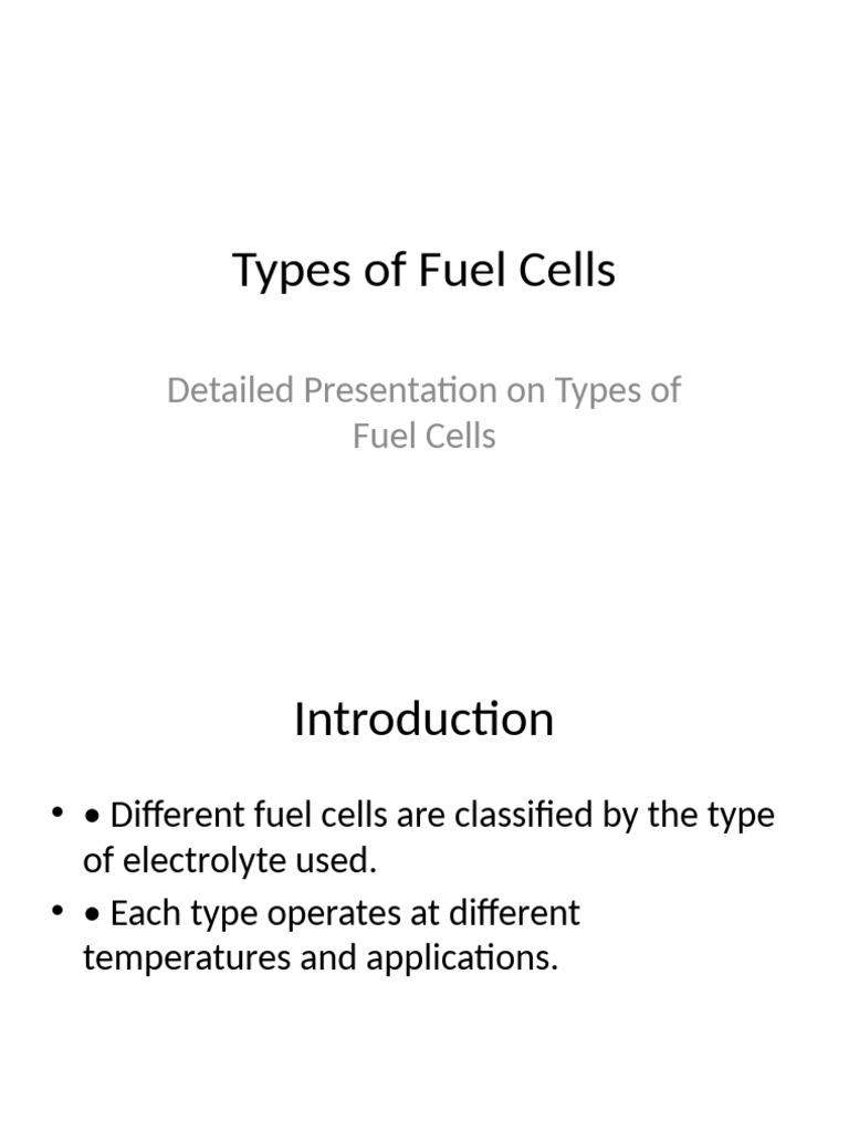 Types of Fuel Cells Explained | PDF