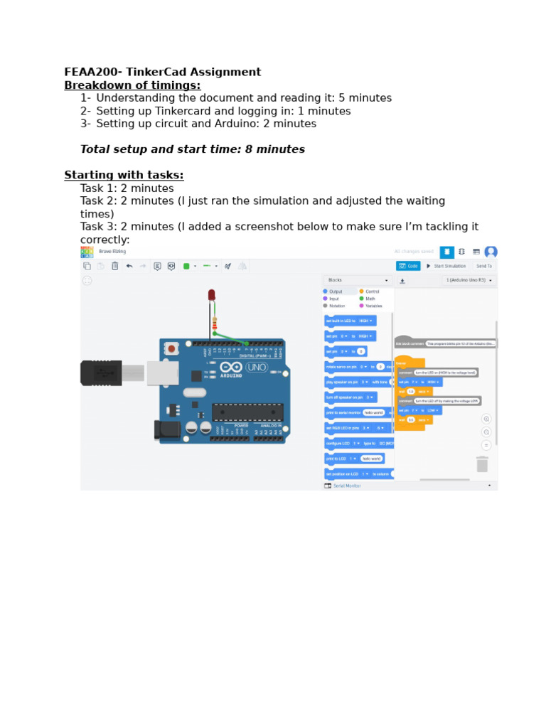TinkerCad+Arduino Details | PDF | Arduino
