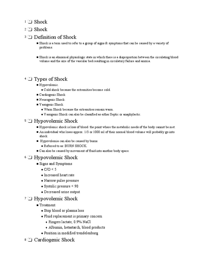Shock | PDF | Shock (Circulatory) | Epidemiology