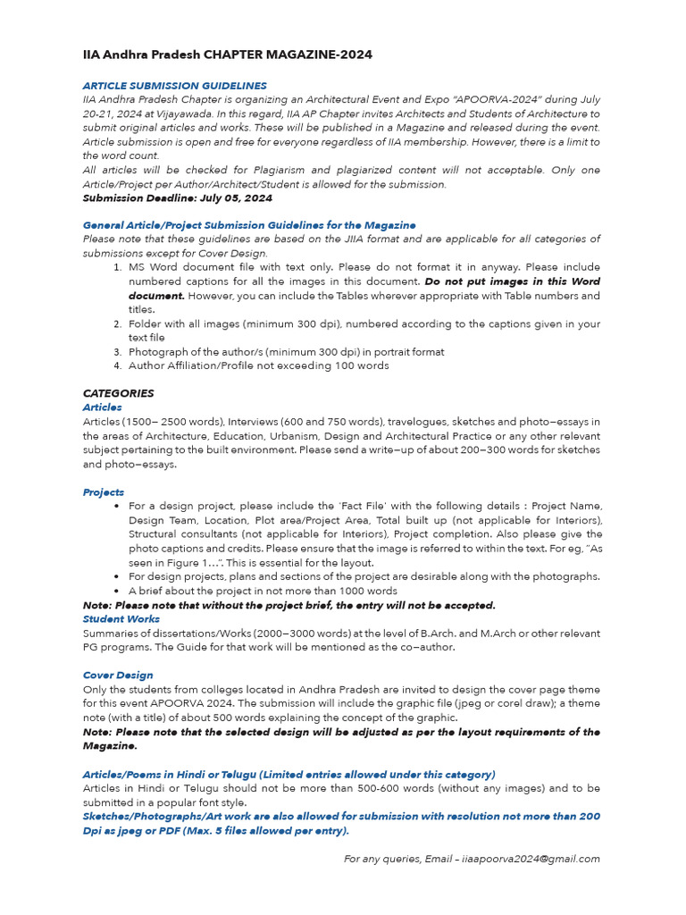 IIA AP Chapter Magazine 2024-GUIDELINES For Submission | PDF | Page Layout