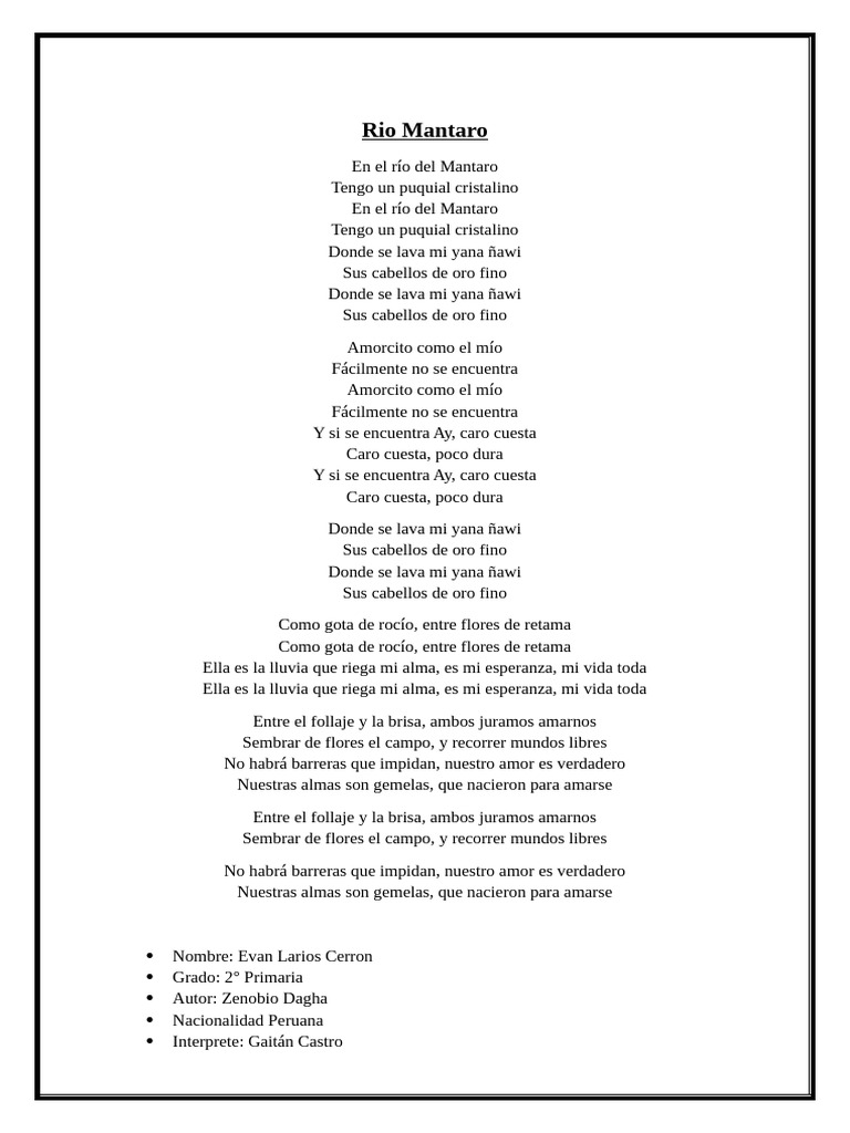 Rio Mantaro | PDF