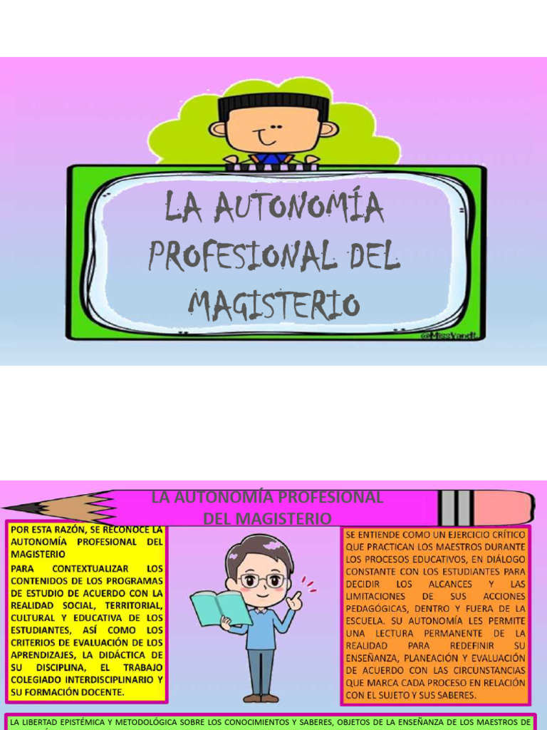 La Autonomía Profesional Del Magisterio | PDF | Enseñando | Educación ...
