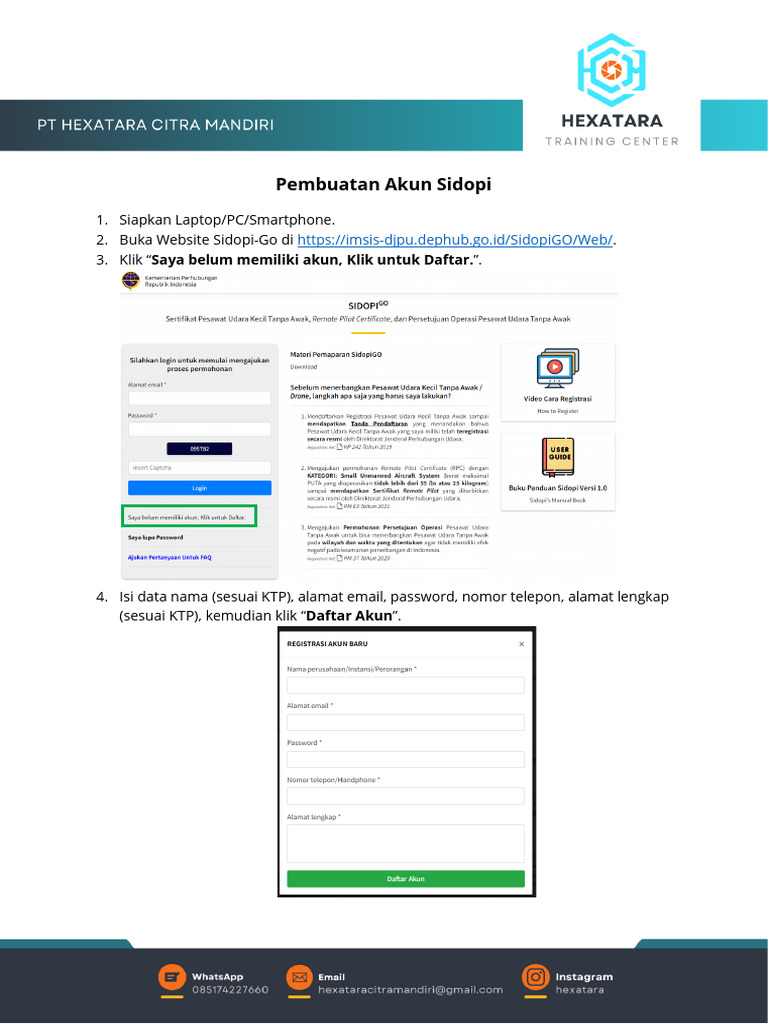 Pembuatan Akun Sidopi | PDF