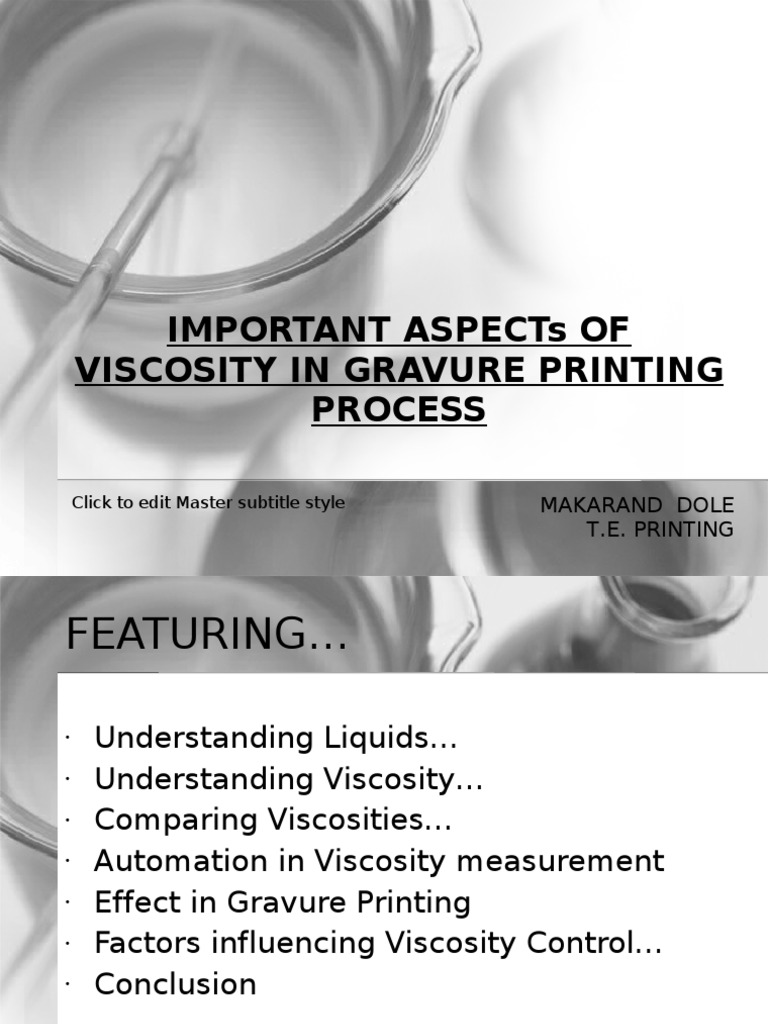 Important Aspect of Viscosity in Gravure Printing Process | PDF ...