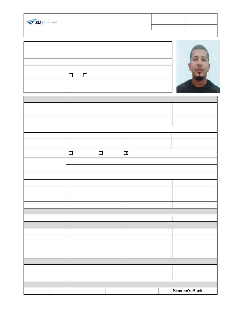 FPM SP 03 01 Employment Application Form | PDF | Water Transport | Ships