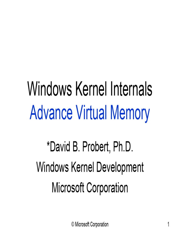 Windows Kernel Internals - Advance Virtual Memory | PDF | Computer Data ...
