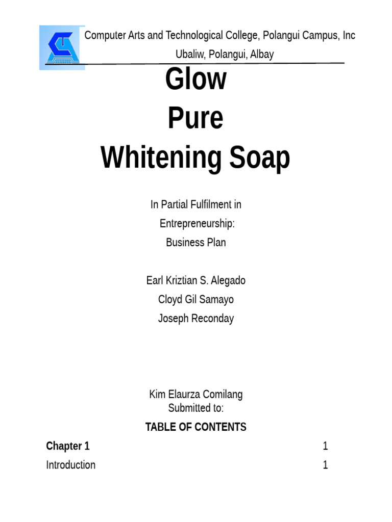 Front Page Business Plan Pdf Business