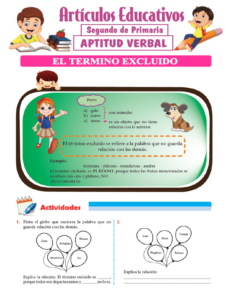 El Termino Excluido para Segundo de Primaria | PDF