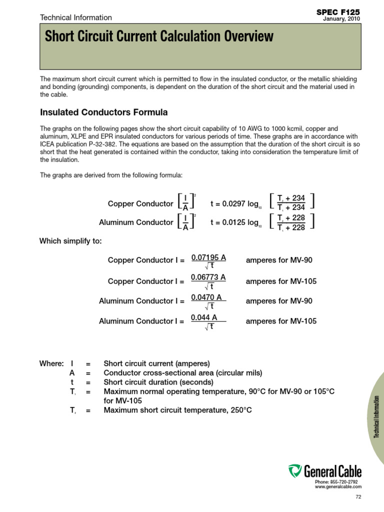 Short Circuit Withstand | PDF | Electrical Conductor | Materials