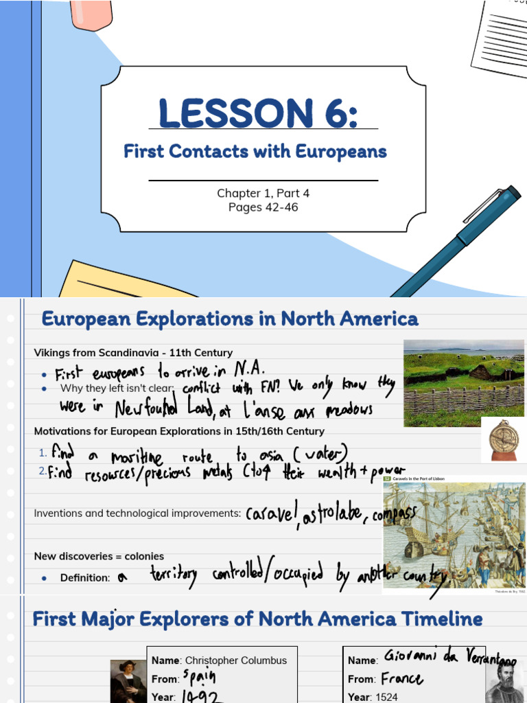 STUDENT Lesson 6 - First Contacts With Europeans | PDF | Trade | Whaling