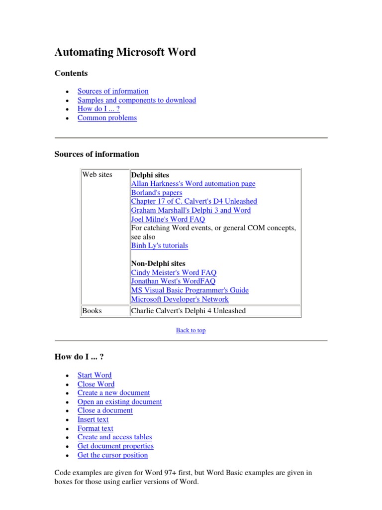 Automating Microsoft Word | PDF | Microsoft Word | Parameter (Computer ...