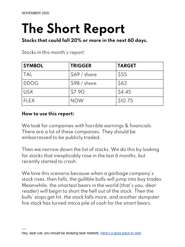 Stocks Set to Drop 20% in 60 Days | PDF | Knowledge Economy | Financial ...