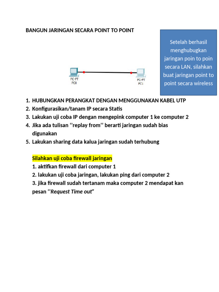 Panduan Jaringan Point to Point LAN | PDF