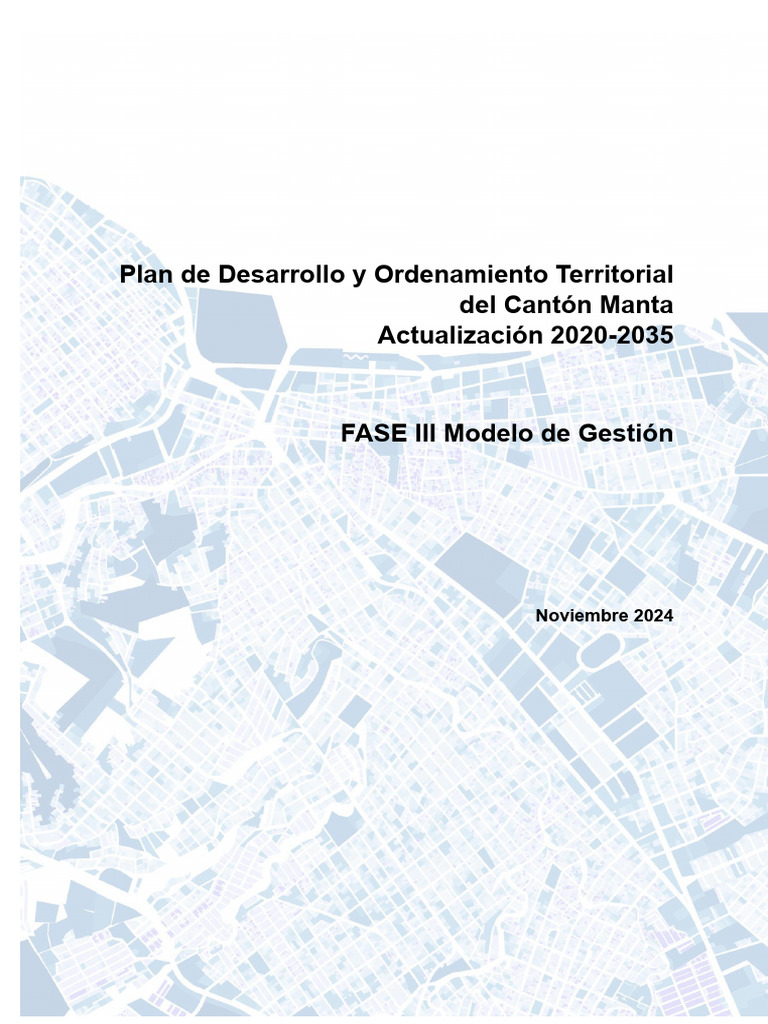 03 PDOT Modelo de Gestion 2024 2035 | PDF | Planificación | Alcalde