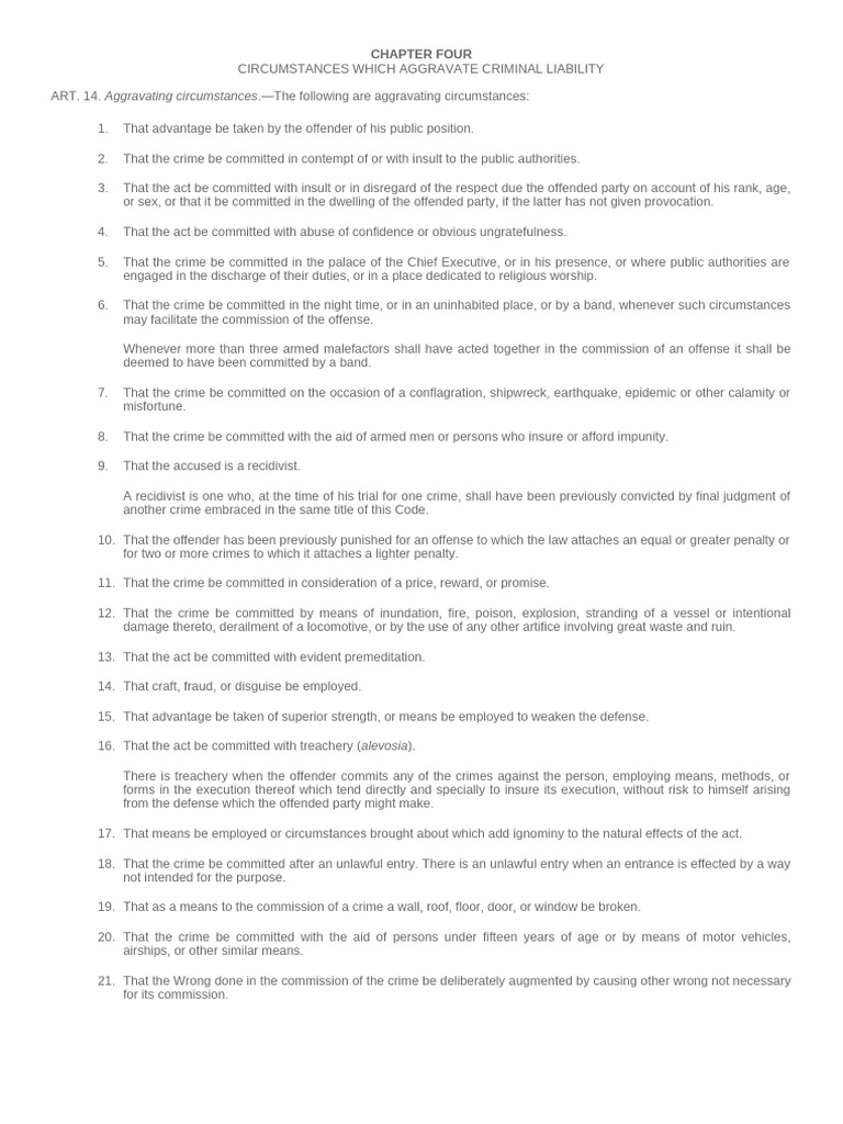 Aggravating Cirucmstance | PDF | Crimes | Crime & Violence