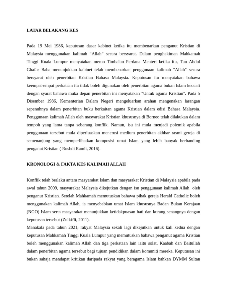Kes Isu Kalimah Allah | PDF