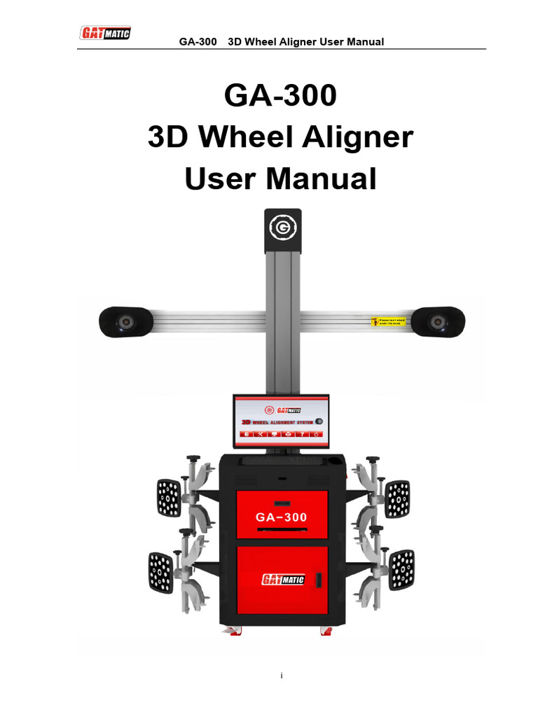 Wheel Aligner GA 300 GA 300M User Manual | PDF | Steering | Vehicle ...