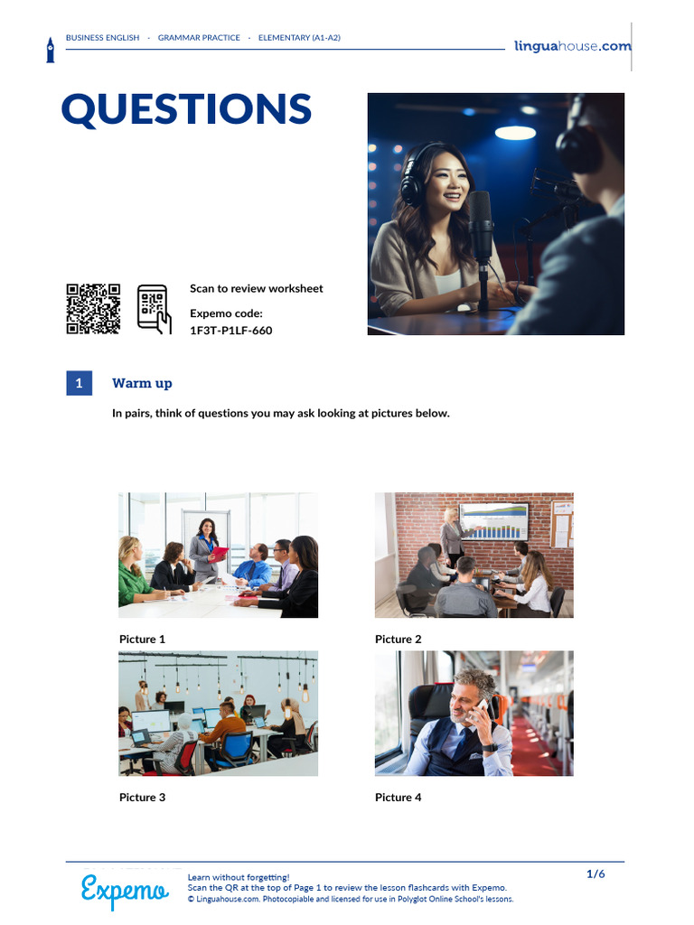 Business English Grammar: Questions A1-A2 | PDF | Chess | Chess Theory