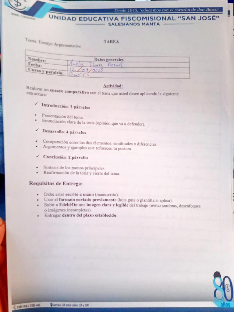 Ensayo Compar A Tivo | PDF | Ensayos | Escritura