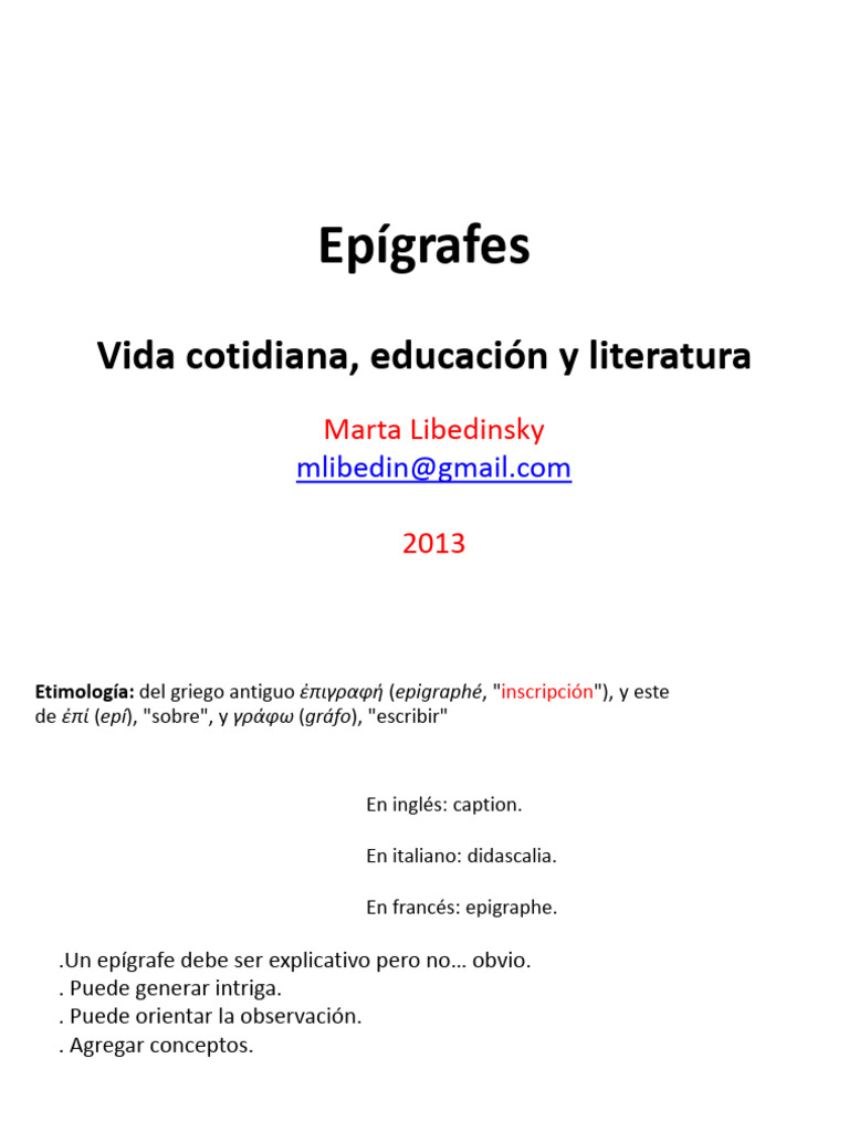 Epígrafes: Intriga y Observación | PDF