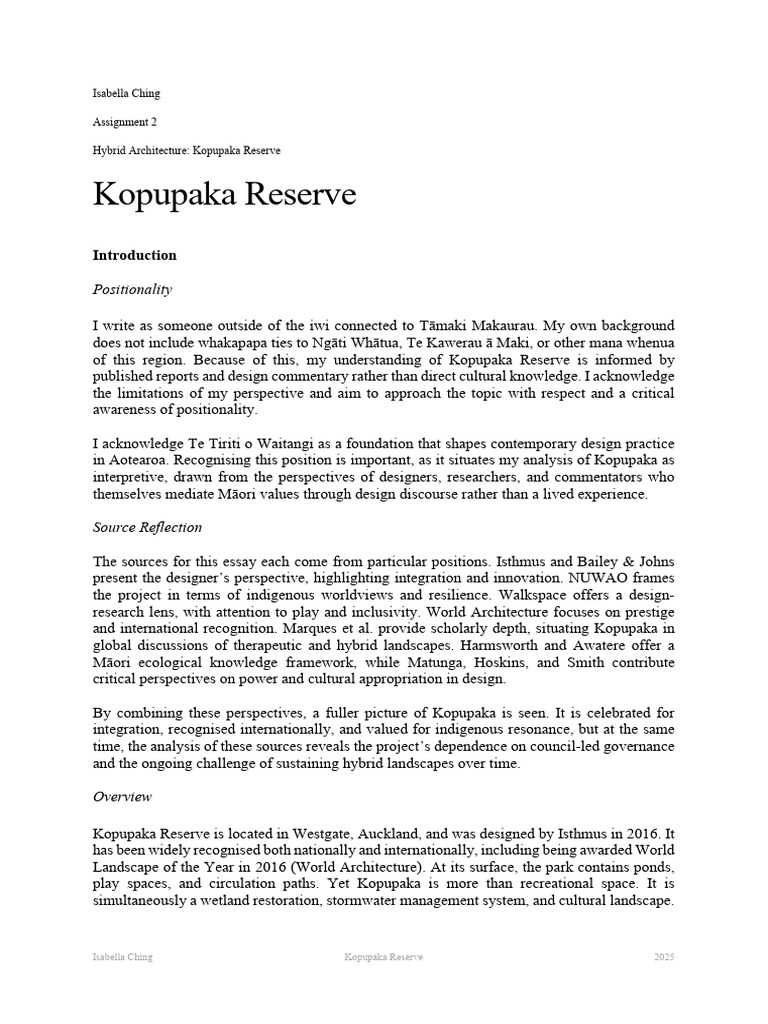 Annotated-Isabella Ching A2 KopupakaReserve 2025 | PDF | Māori People ...
