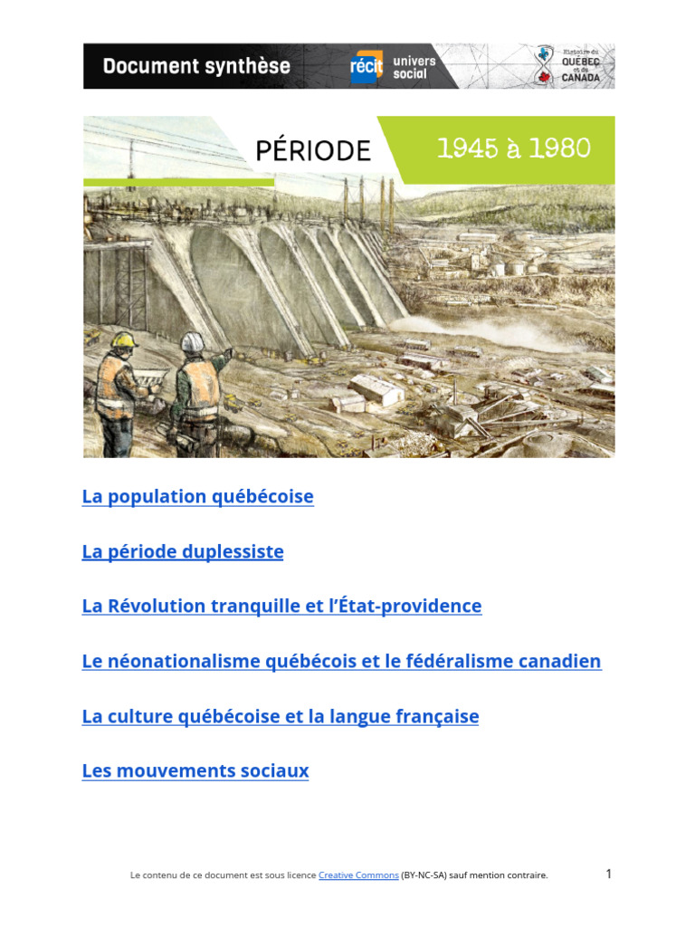 Histoire et société du Québec moderne | PDF | Québec | Canada