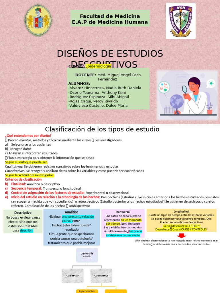 Diseños de Estudios Descriptivos | PDF | Estadísticas | Medicina