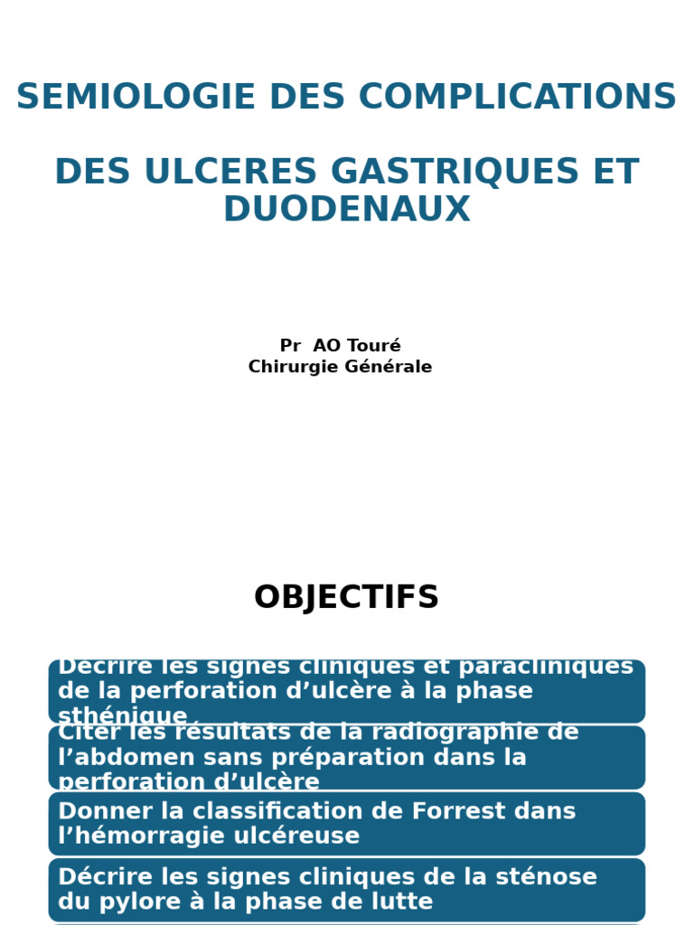 Complications des ulcères gastriques | PDF | Médecine clinique ...