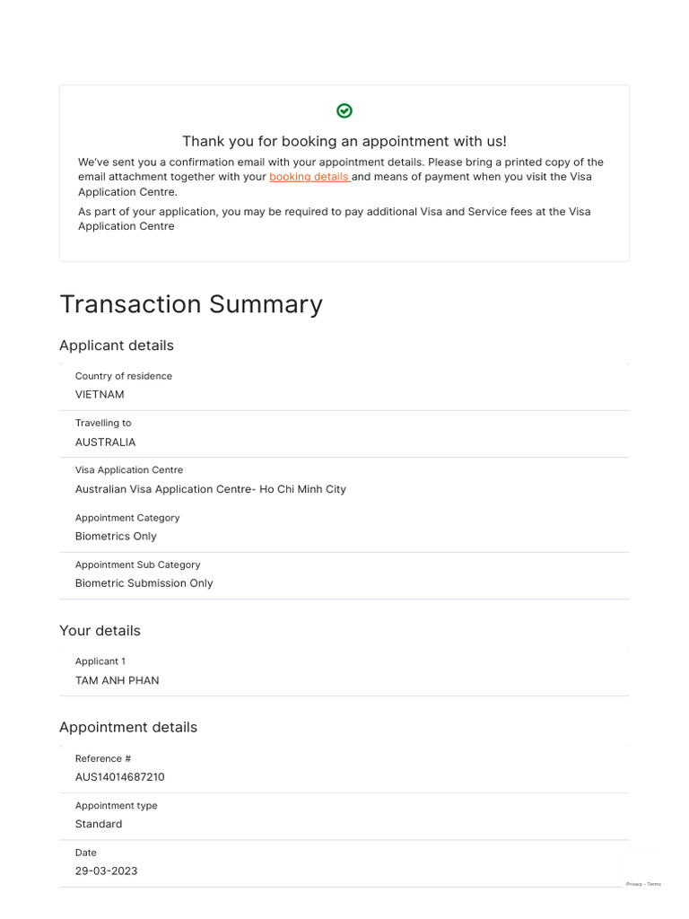Summary - VFS Global | PDF