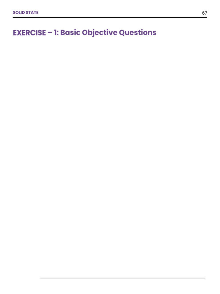 Class - 12 Vedantu Chemistry Chp-2 Objective Questions With Solutions | PDF | Crystal Structure ...