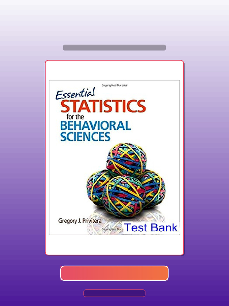 Complete Essential Statistics For The Behavioral Sciences 1st Edition ...