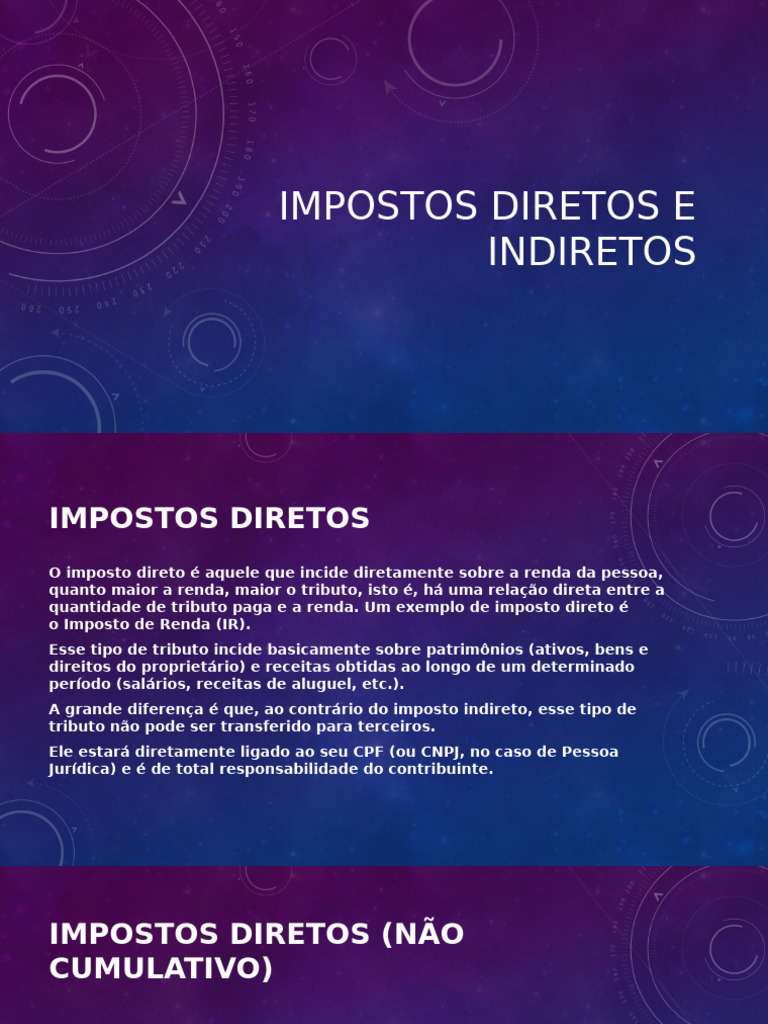 Impostos Diretos e Indiretos | PDF