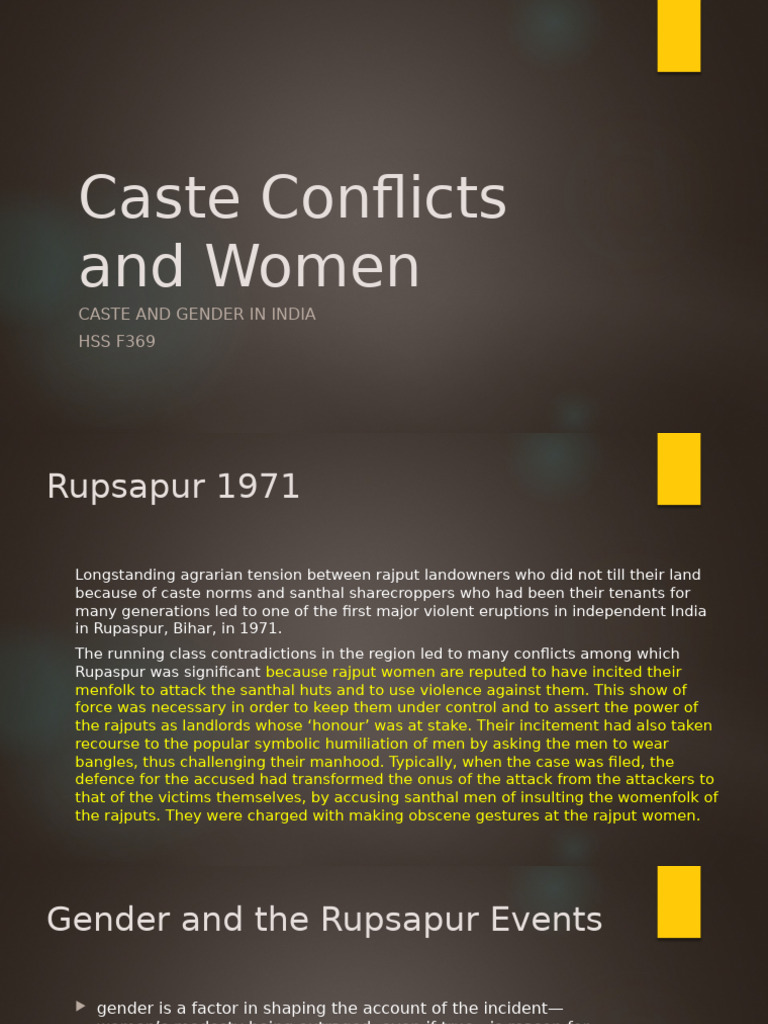 Caste Conflicts and Women | PDF | Rape | Dalit