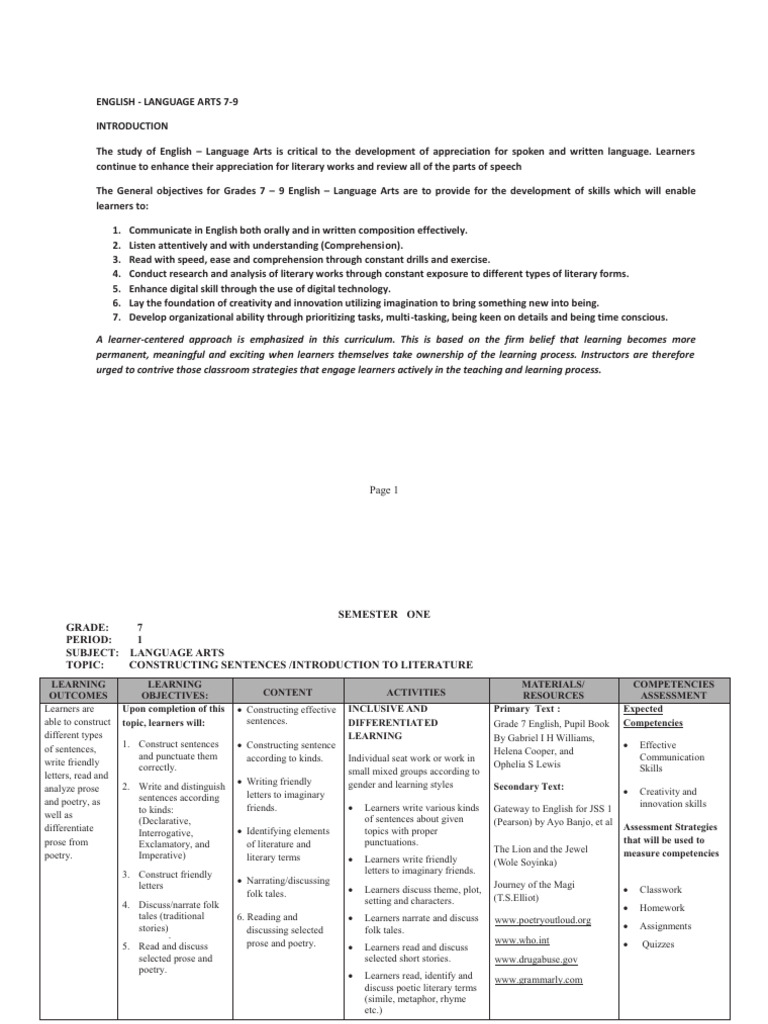 Merge English 7-9 1 | PDF | English Studies | Reading Comprehension