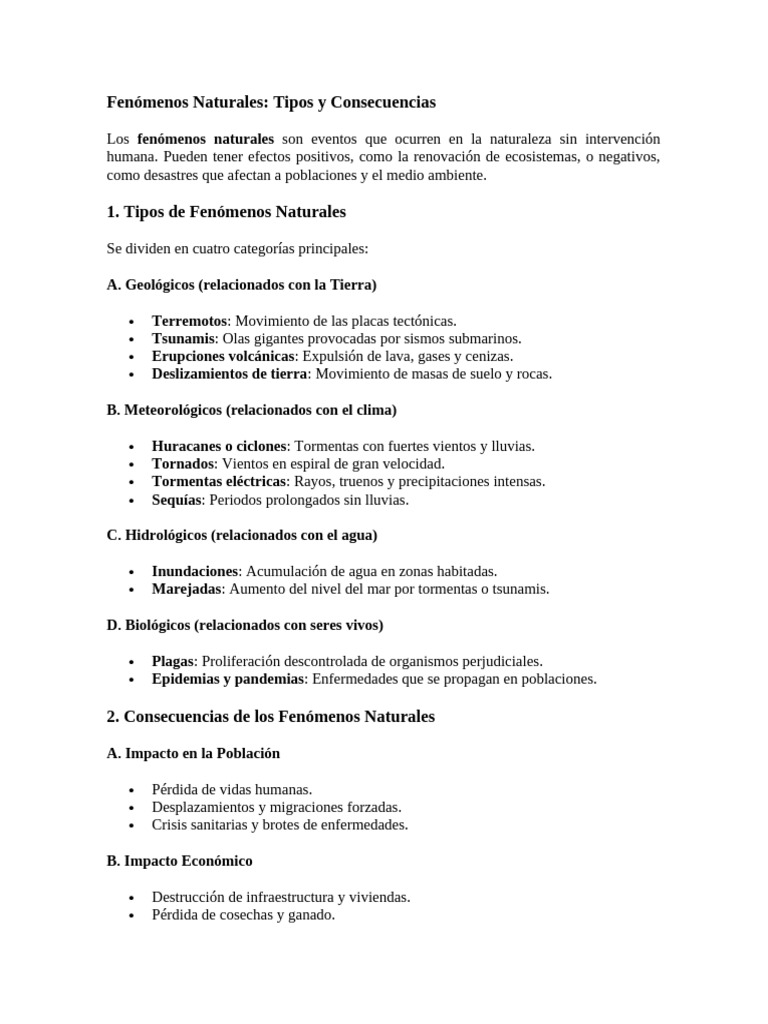 Fenómenos Naturales | PDF | Contaminación | Deforestación