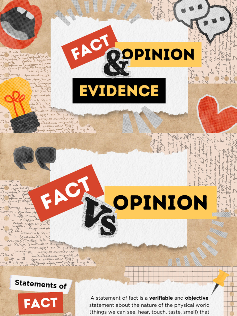 Facts vs. Opinions: Understanding Evidence | PDF | Evidence | Opinion