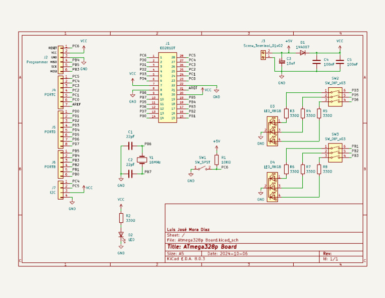 Schematic ATMega328p Board | PDF