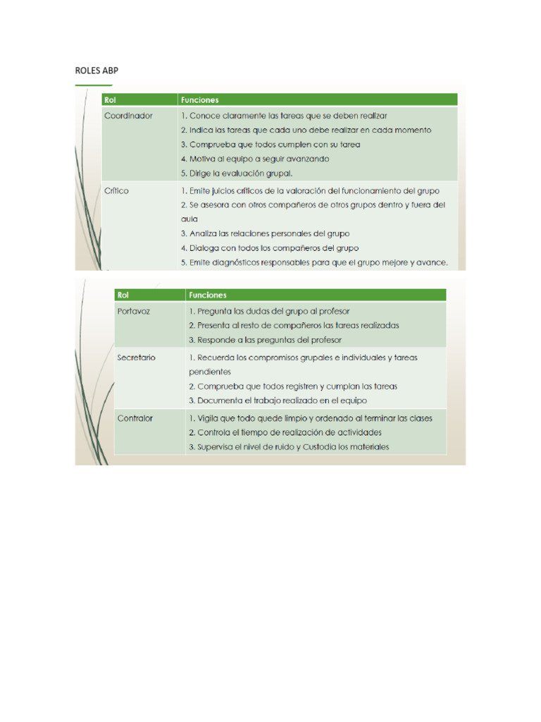 Roles Abp | PDF