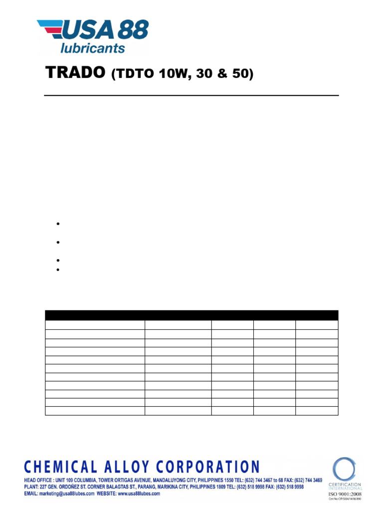 Usa88 Trado (Tdto) | PDF | Viscosity | Clutch