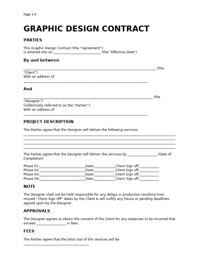 GraphicDesign Contract Template | PDF | Breach Of Contract | Legal ...