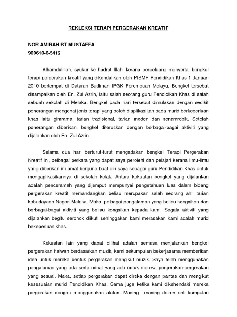 Refleksi Pergerakan Kreatif | PDF