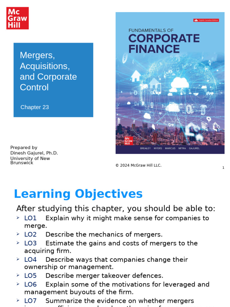 Brealey8ce PPT Ch23 Final | PDF | Mergers And Acquisitions | Takeover
