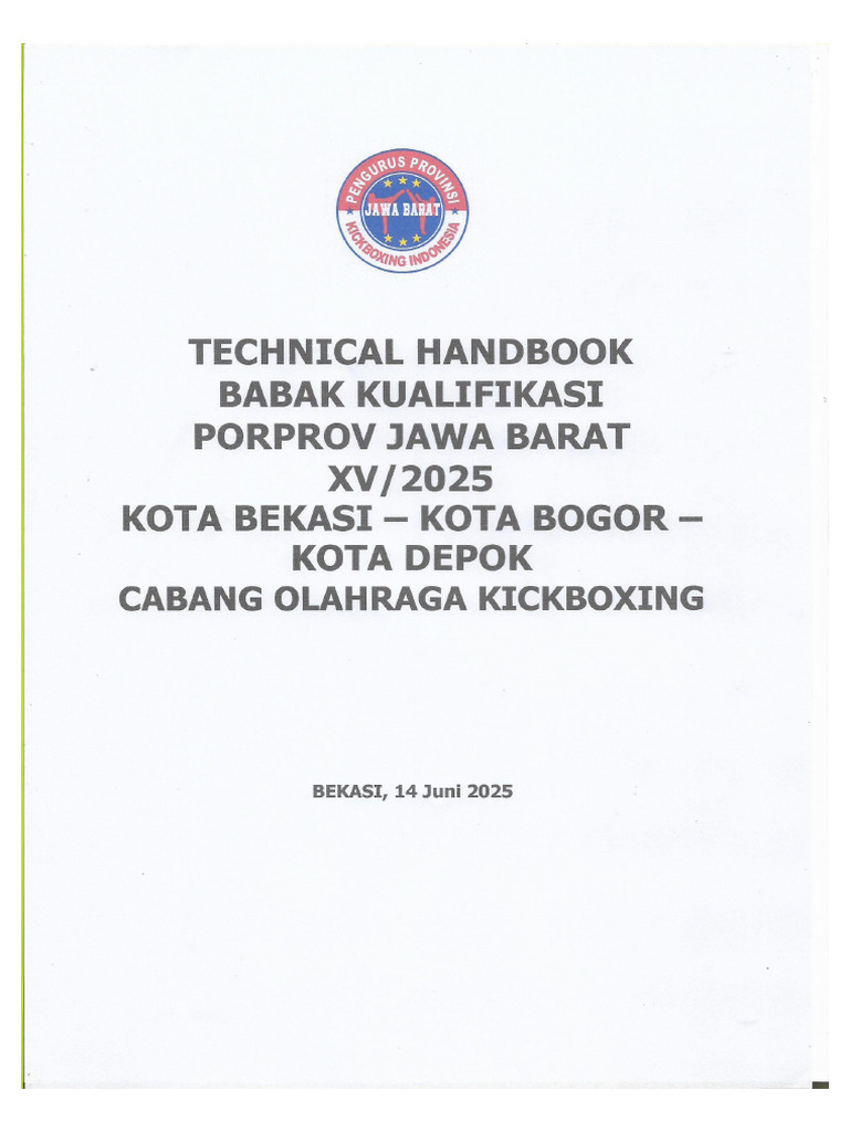 THB BK Porprov XV 2025 Kickboxing Jabar | PDF