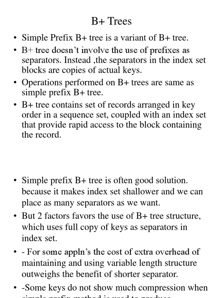 Understanding B+ Trees and Their Variants | PDF | Database Index ...