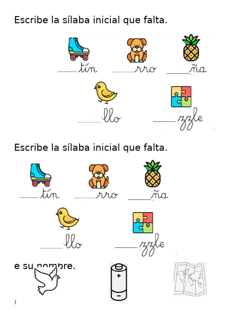 Leer y Escribir Palabras Con La Letra P | PDF