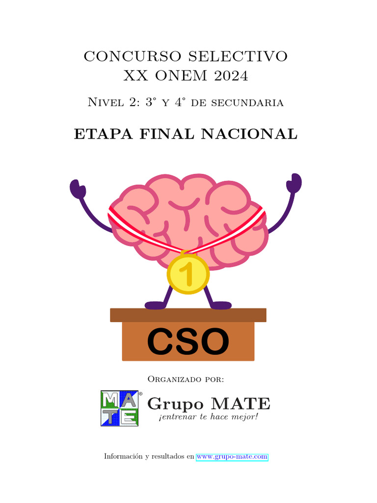 Concurso Selectivo ONEM 2024: Etapa Final | PDF