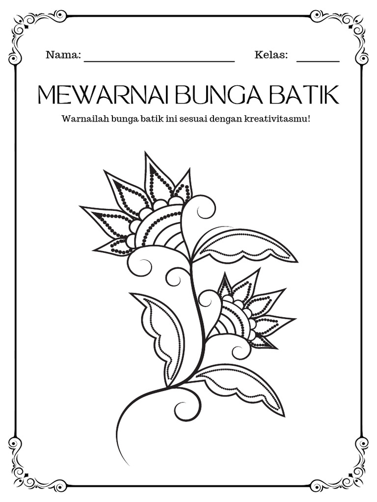 Mewarnai Bunga Batik Kreatif | PDF